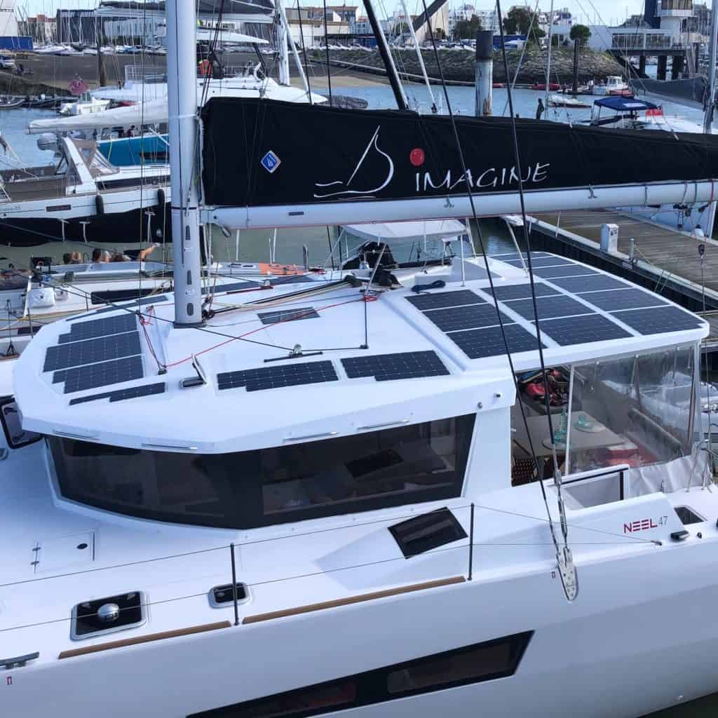 Neel 47 sailing trimaran - 2445Wp SP series - SOLBIAN Solar